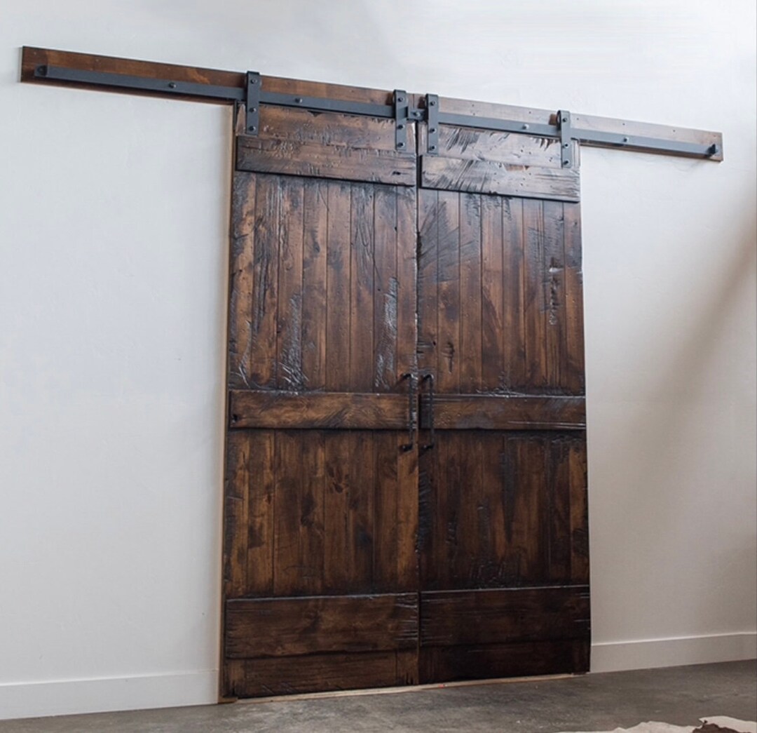 Rustica Hardware Custom Bypassing Barn Doors W/ Iron Track - Etsy