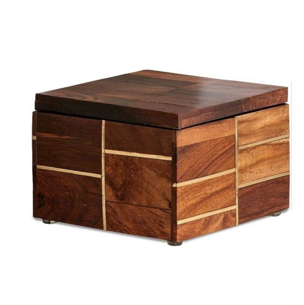 Kassatex “ Melrose” Waste Basket & Box in Rosewood/brass Inlay - SOLD ...