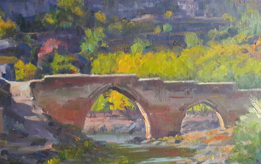 The Old Bridge Original Oil Painting Print on Canvas - Etsy