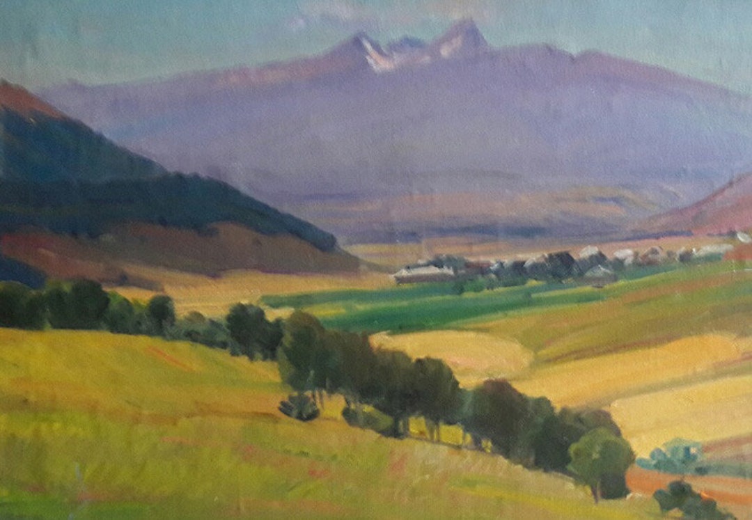 Aragats, Landscape, Original Oil Painting, Print on Canvas, Mount ...