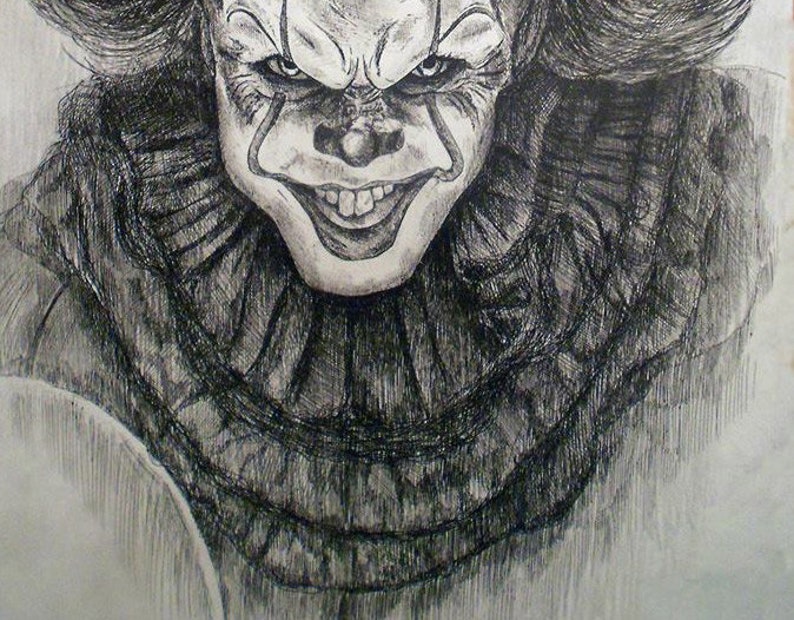 Pennywise Drawing, It Clown, Stephen King, Horror Art Print - Etsy