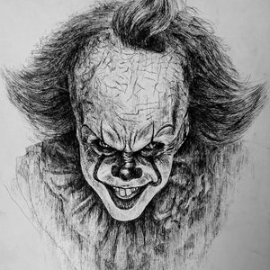 IT Original Drawing Fan Art Wall Art Horror Movie - Etsy