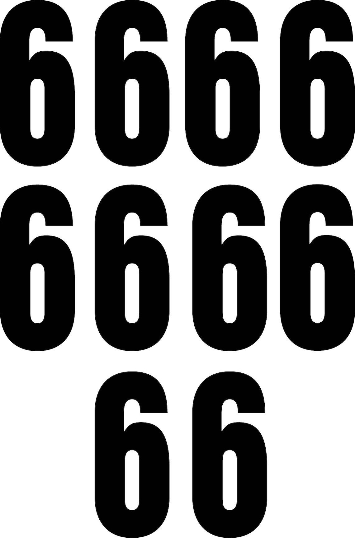 Window Decals Self-adhesive Vinyl Number 100pk, 9 Inch High 10 of Each ...