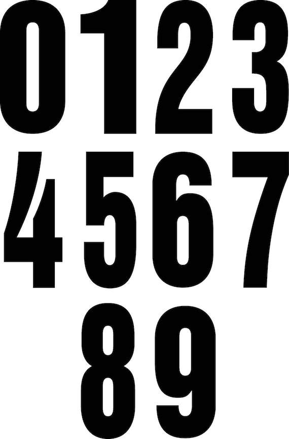 50 Number Stickers Vinyl Numbers Window Decal | Etsy