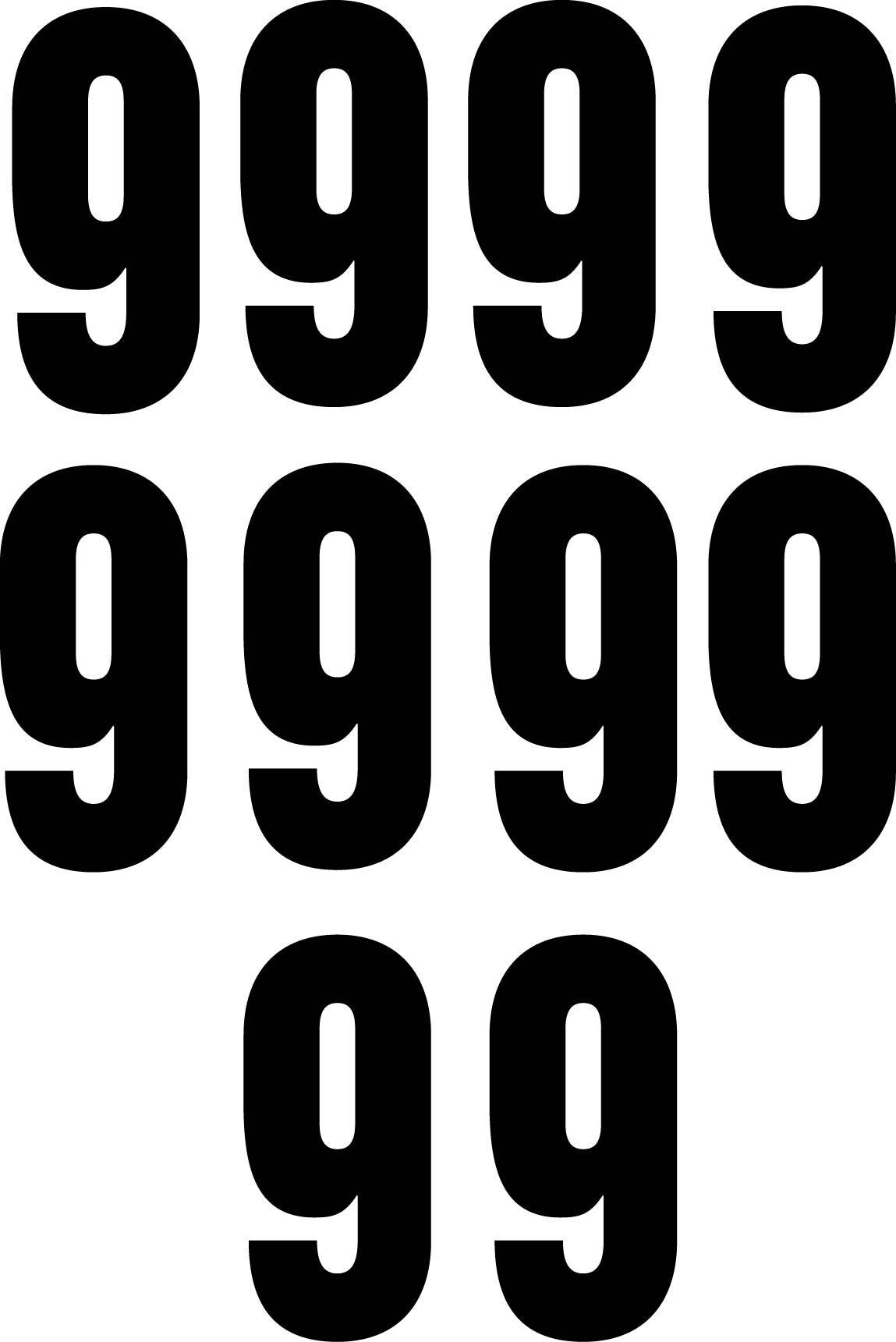 Window Decals Self-adhesive Vinyl Number 100pk, 9 Inch High 10 of Each ...
