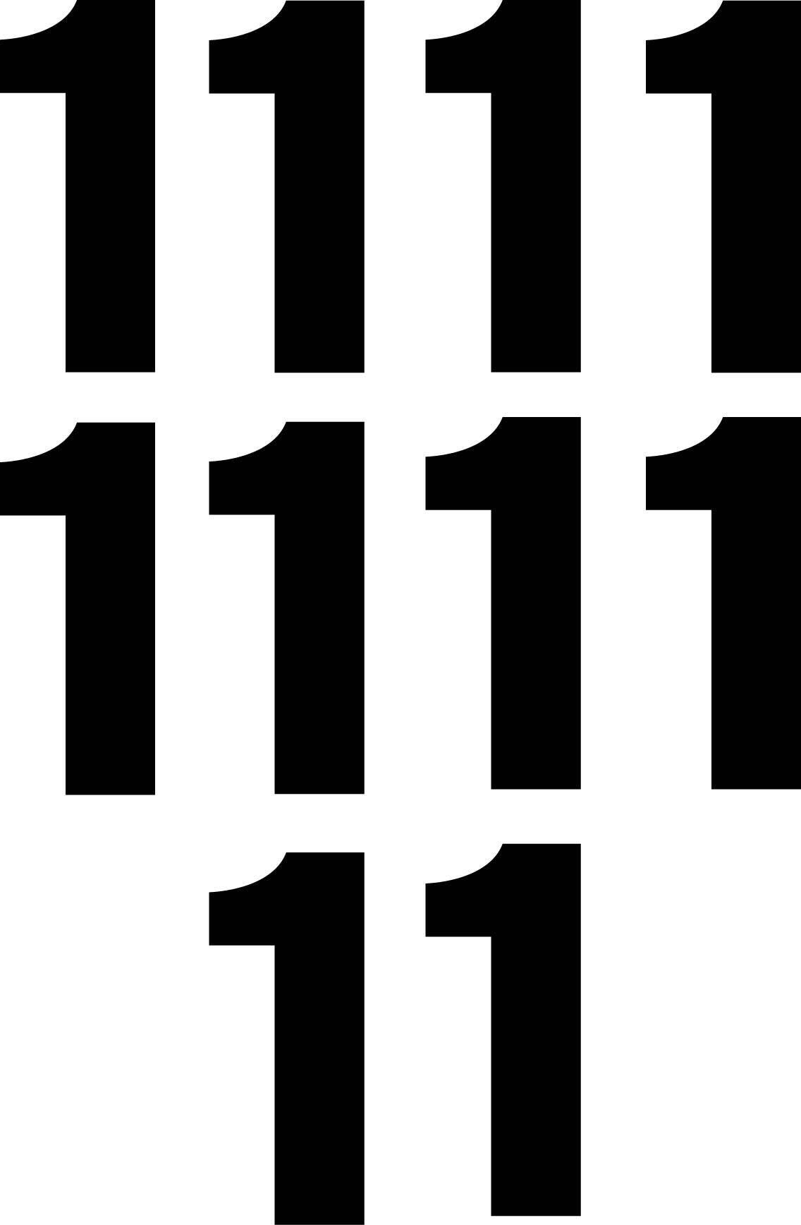 Window Decals Self-adhesive Vinyl Number 100pk, 9 Inch High 10 of Each ...