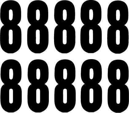 Window Decals Self-adhesive Vinyl Number 10/pk, 4 Inch High, Choose ...
