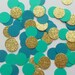 Blue, Green and Gold Glitter Circle Confetti 5/8" (250 Pieces) Small ...