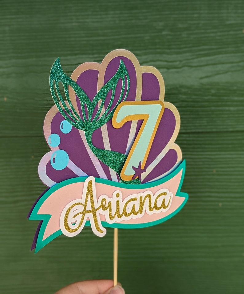 Mermaid Cake Topper Custom Name and Age Under the Sea - Etsy