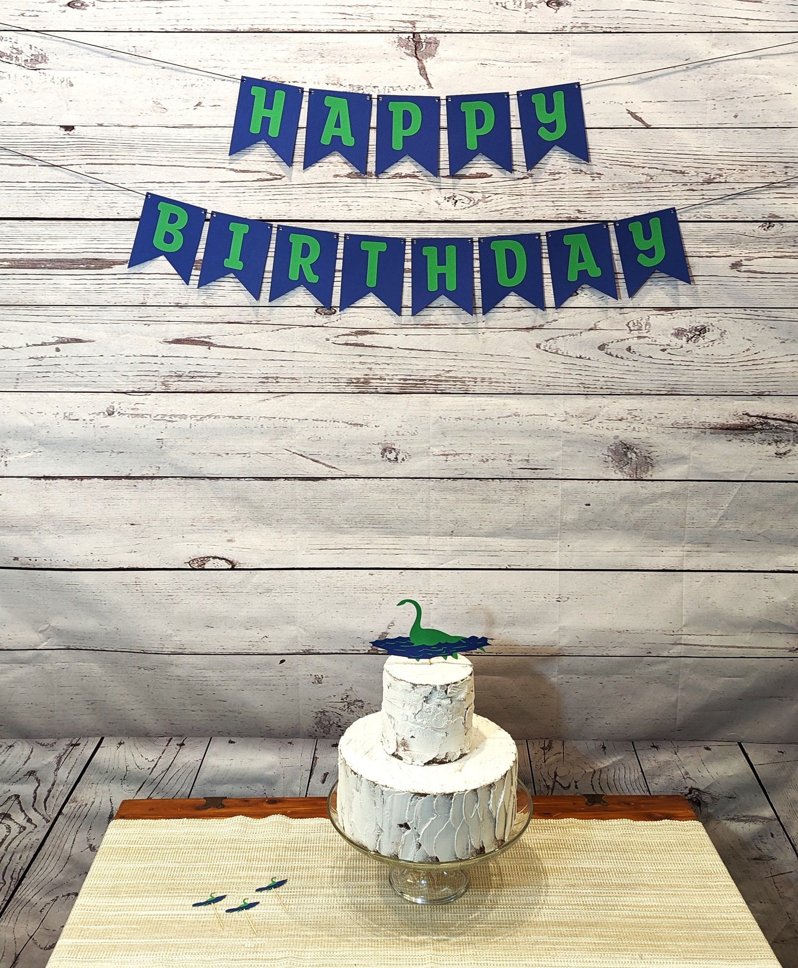 Loch Ness Monster Cake Topper Marine Reptile Happy Birthday - Etsy