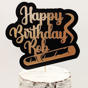 Cigar Cake Topper Personalized Cigar Birthday Cake Topper Happy ...