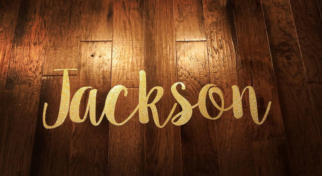 Custom Backdrop Letters - Die Cut- Gold Glitter - Large Word Display ...