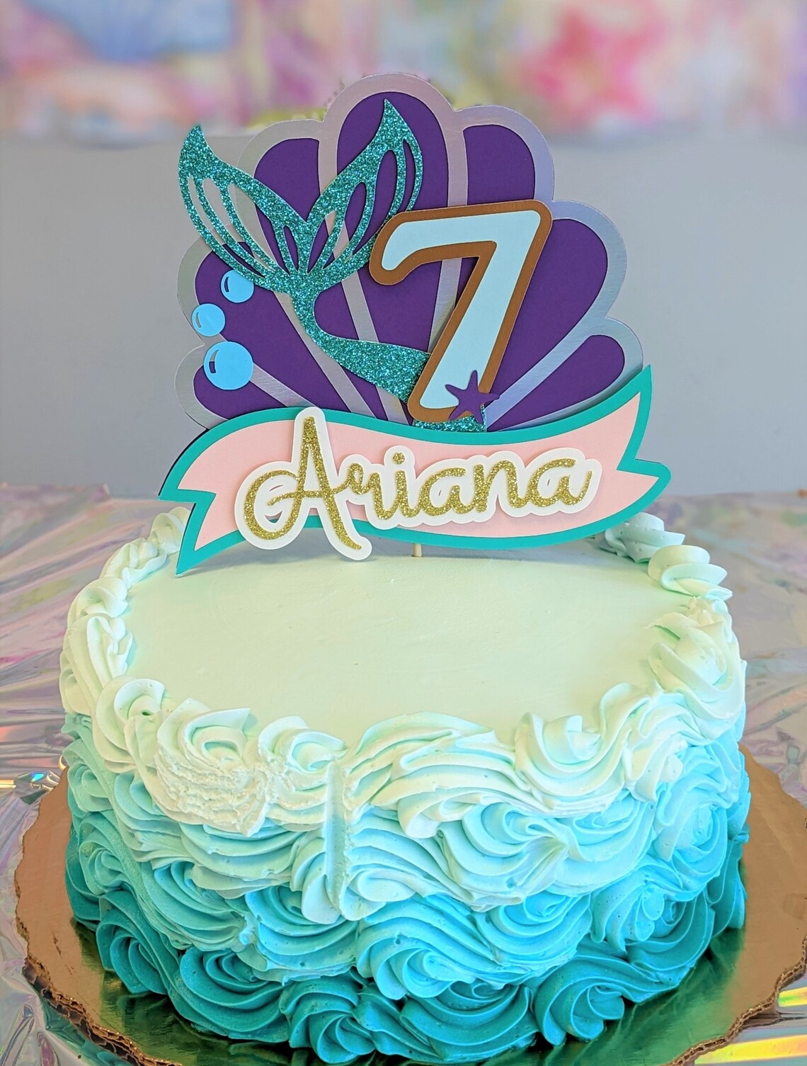 Mermaid Cake Topper Custom Name and Age Under the Sea - Etsy