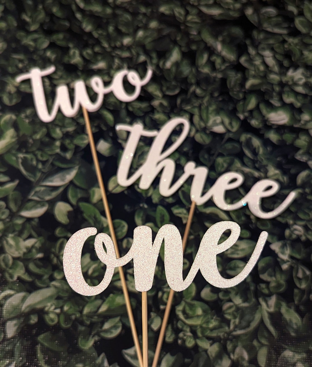 Glitter Table Numbers - Cursive Font - on a Stick - Wedding Table ...