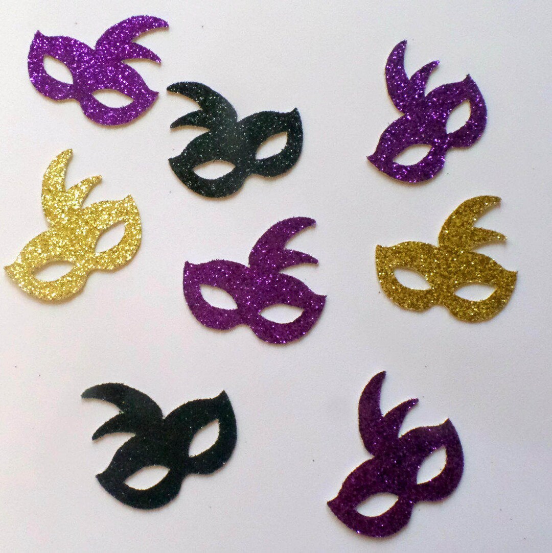 Mardi Gras Mask Confetti - (60 Pieces) Masquerade Party, Birthday Party ...