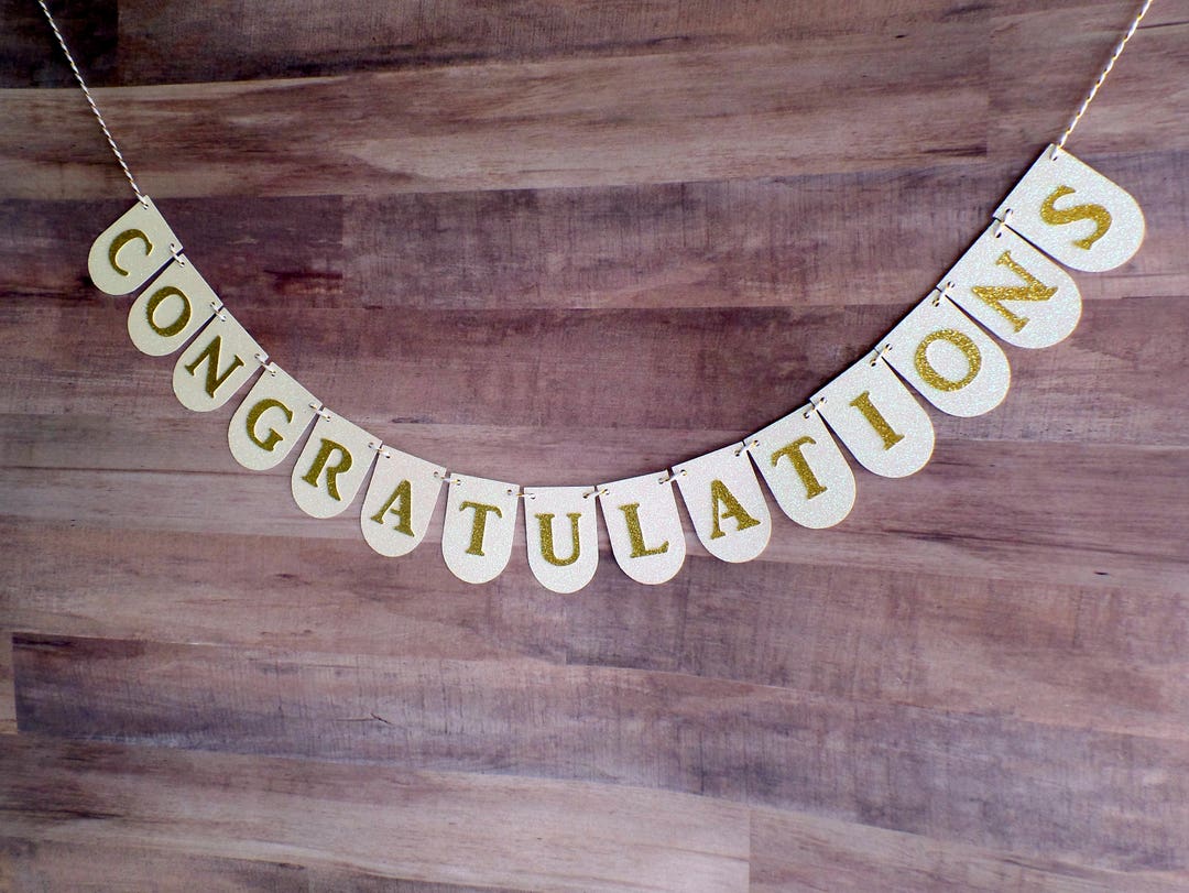 Small CONGRATULATIONS Banner - Desert Table Banner - Custom Banner ...