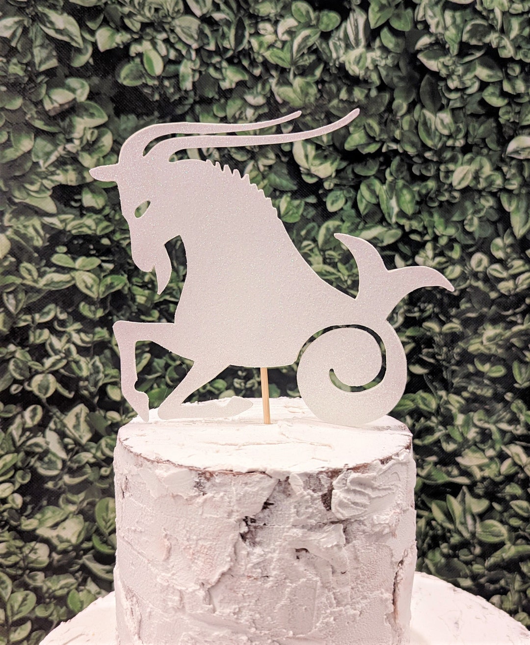 Capricorn Cake Topper - Glitter Capricorn Topper - Zodiac Birthday ...