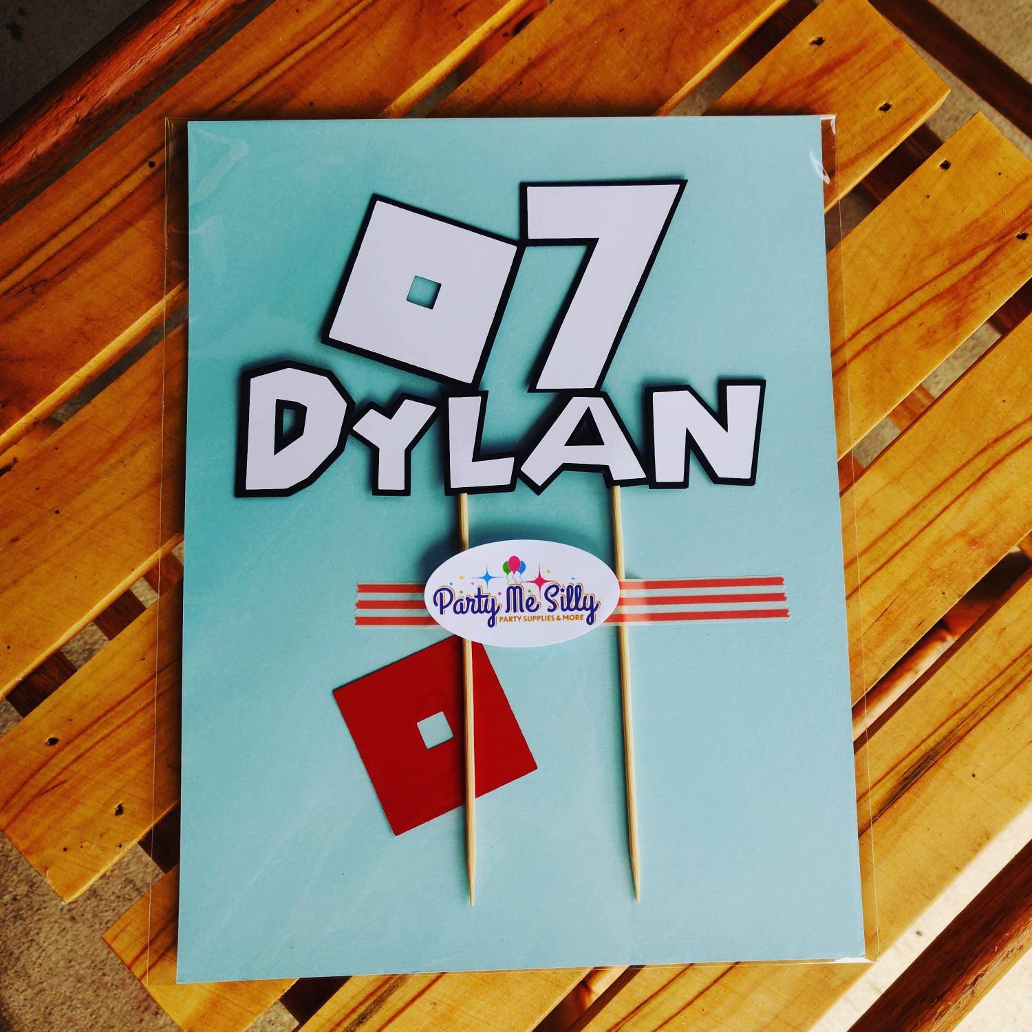 ROBLOX Inspired Cake Topper Custom Name & Age Topper Roblox | Etsy