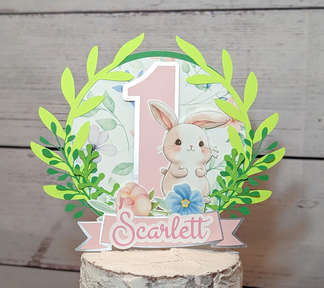 Bunny Cake Topper Personalized Easter Bunny Cake Topper Easter Birthday ...