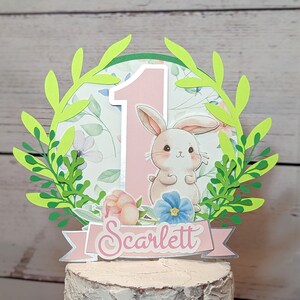 Bunny Cake Topper Personalized Easter Bunny Cake Topper Easter Birthday ...