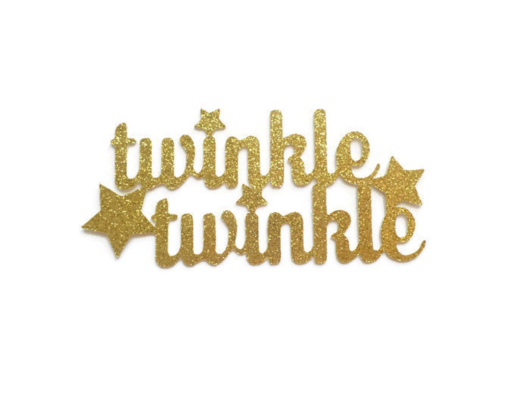 Twinkle Twinke Little Star Gold Glitter Word Confetti LARGE 10 Pieces ...