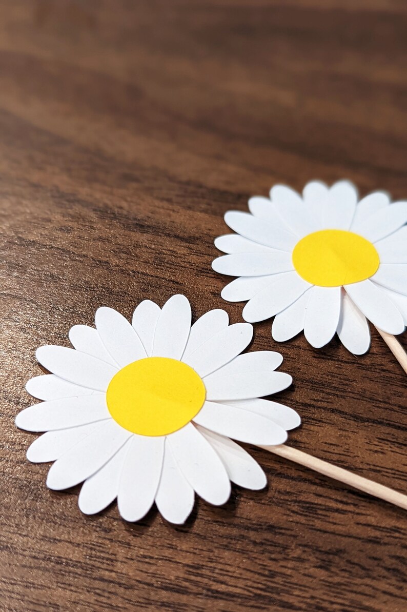 Daisy Cupcake Toppers -daisy Party Picks - Daisy Birthday Party - Daisy ...