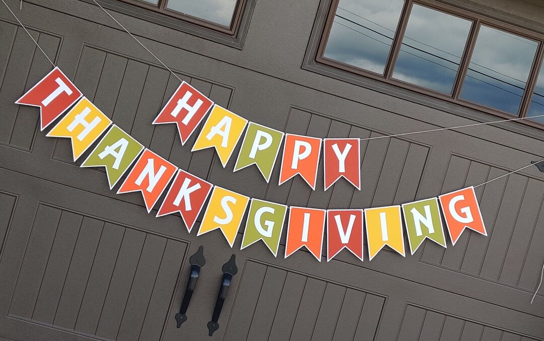 Feliz estandarte de Acción de Gracias Feliz decoración de la pared de ...
