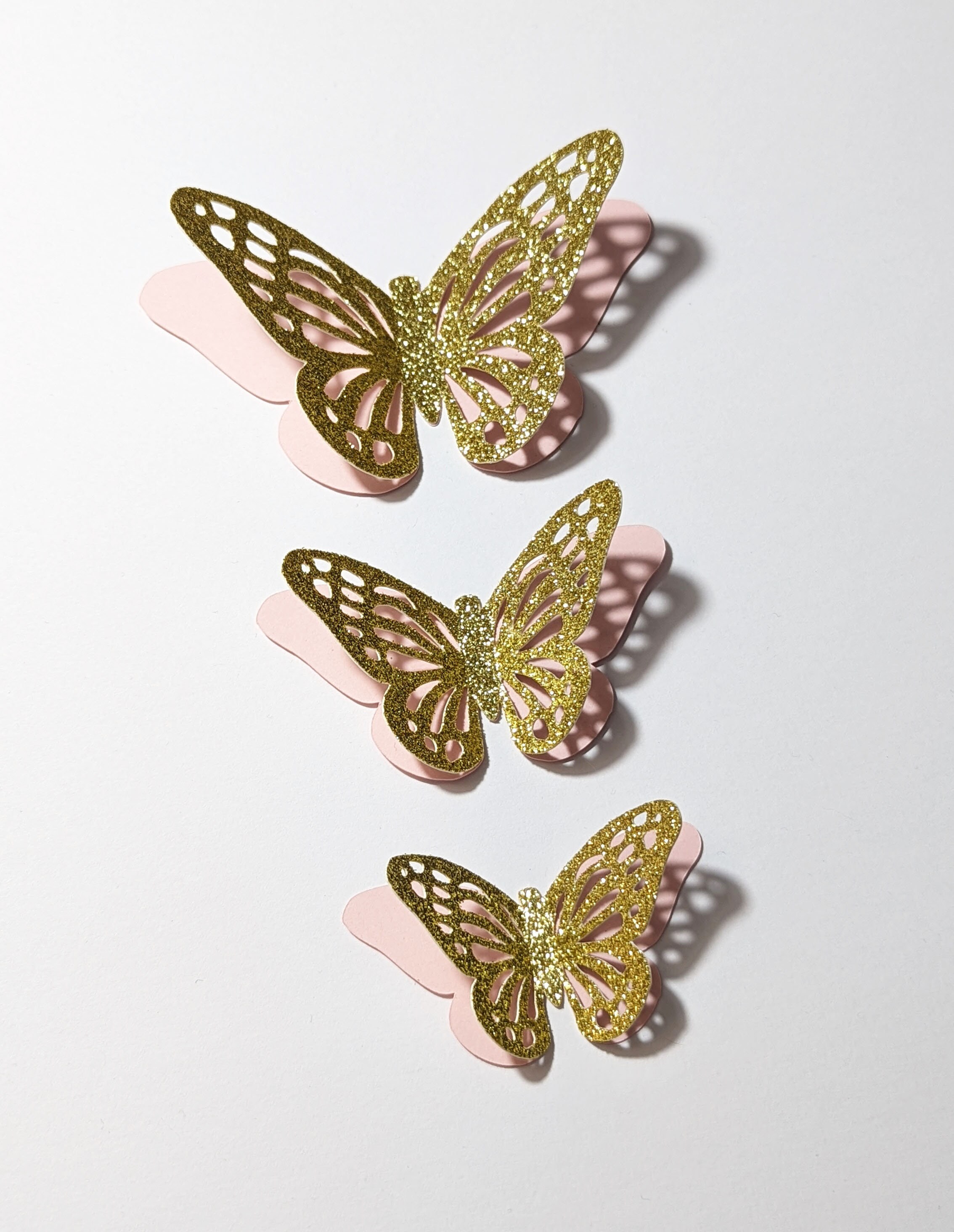 3D Butterfly Paper Decoration - Glitter Butterfly Wall Decor - Wedding ...