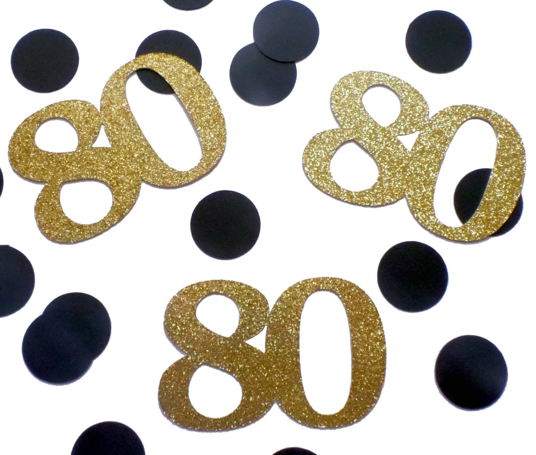 Custom Age Number Confetti - 80 Birthday Confetti, Eighty Birthday, 80 ...