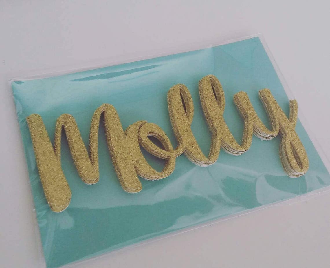 Custom Name Confetti 10 Pieces 5.5 Die Cut Gold - Etsy