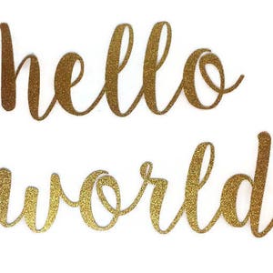 Custom Word Die Cut - Cut Out - Hello World - EXTRA LARGE - Gold ...
