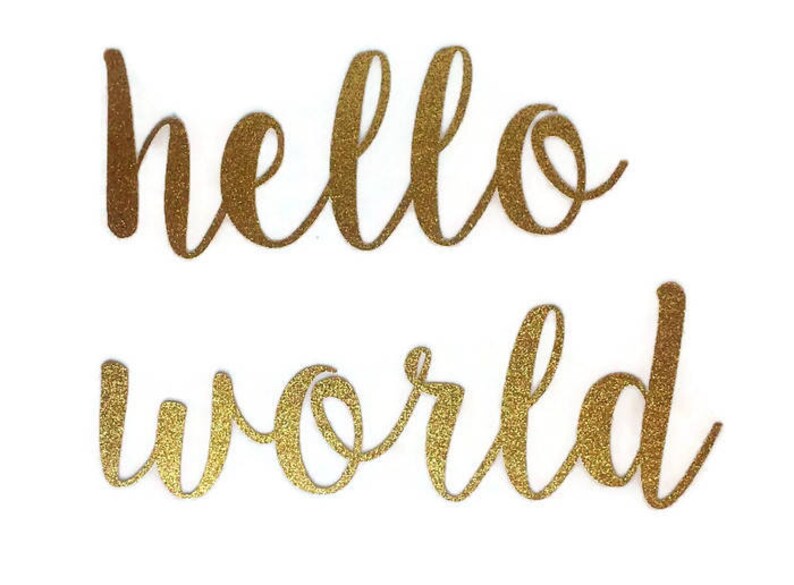 Custom Word Die Cut - Cut Out - Hello World - EXTRA LARGE - Gold ...