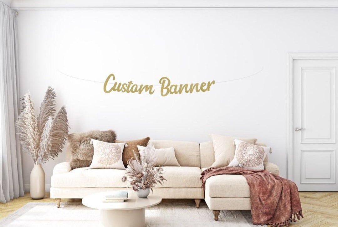 Custom Cursive Glitter Banner - Custom Name Banner - Personalized ...