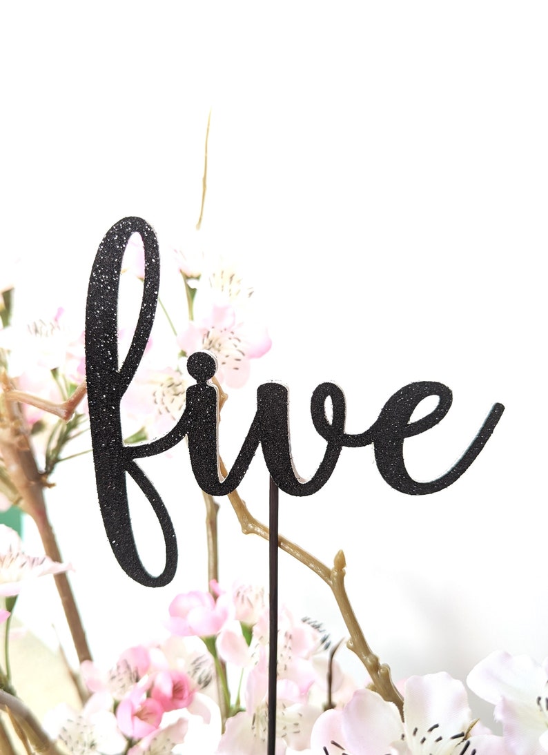 Table Numbers - Cursive Font - on a Stick - Wedding Table - Flower ...
