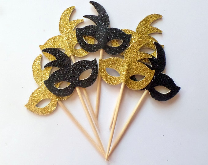 Masquerade Cake Topper Birthday Party Cake Decoration Decorations ...