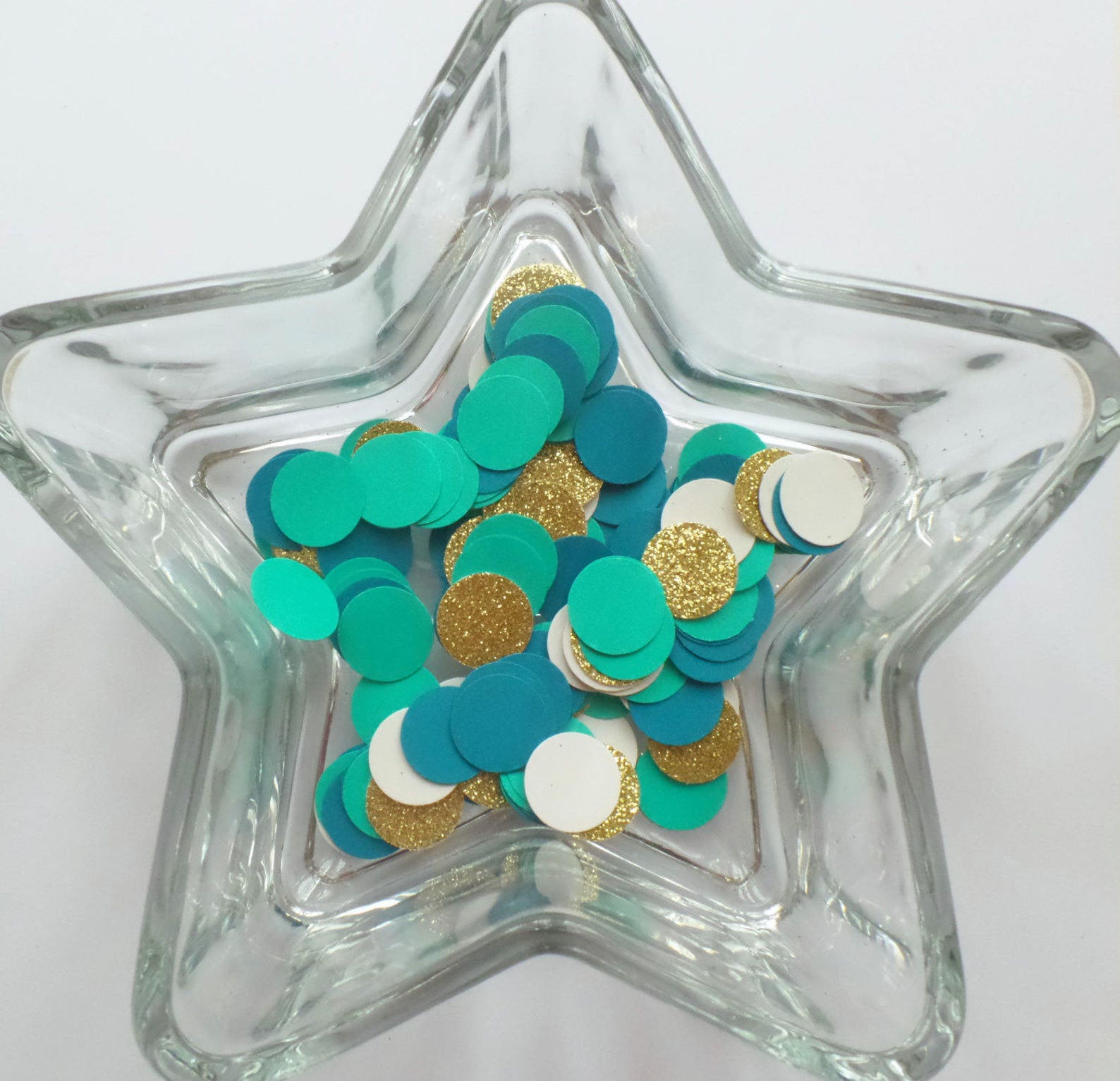 Blue Green and Gold Glitter Circle Confetti 5/8 250 | Etsy