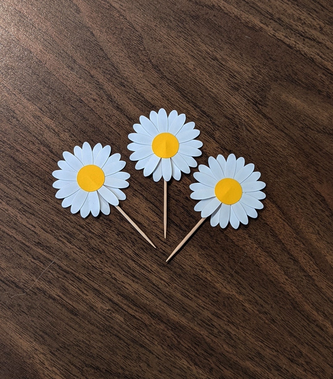 Daisy Cupcake Toppers -daisy Party Picks - Daisy Birthday Party - Daisy ...