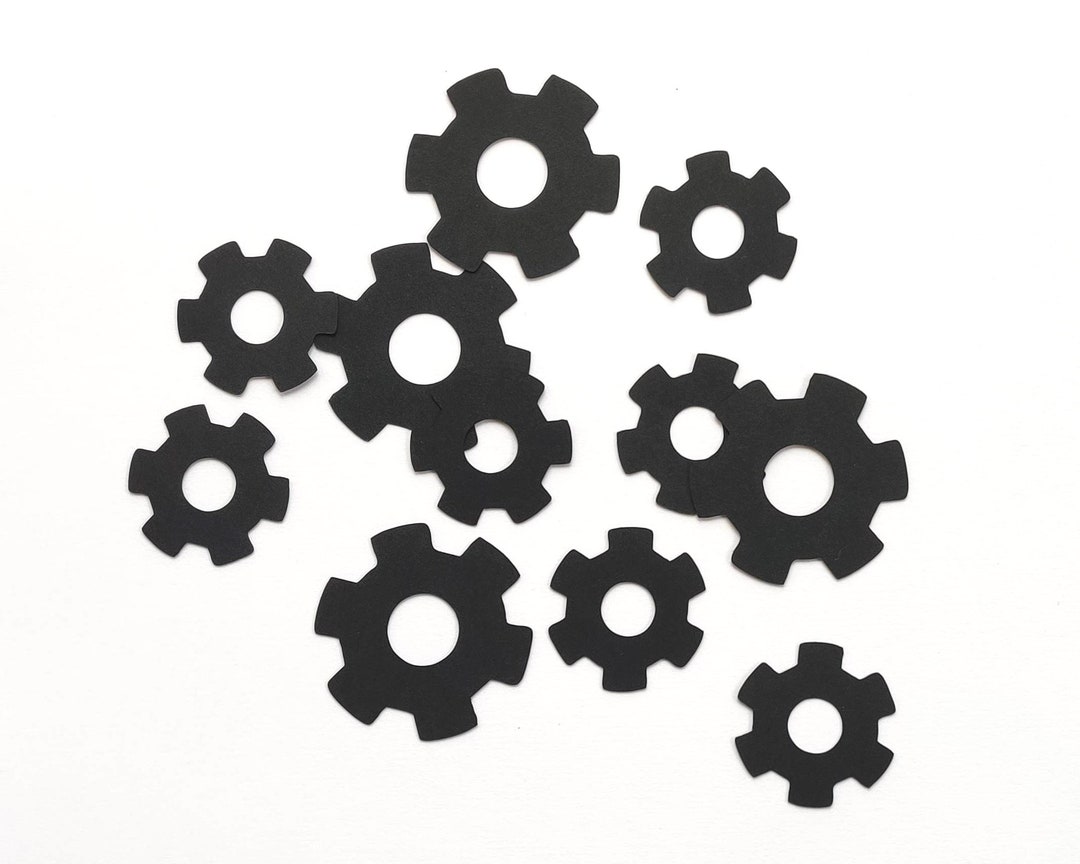 Gear Confetti, Cog, Black, Construction - Birthday, Roblox, Nuts and ...