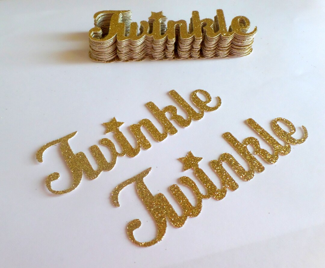 Twinkle Twinke Little Star Confetti - Gold Glitter Words LARGE 4" (20 ...