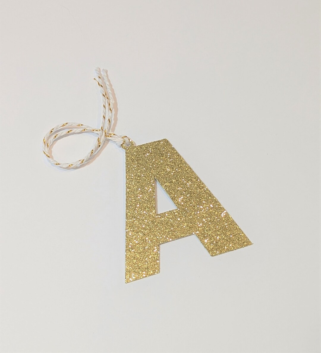 Letter Tag - Glitter Initial Letter Tag - Christmas Stocking Tag - Gift ...