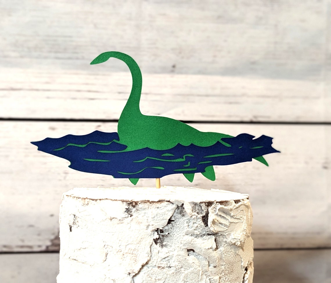 Loch Ness Monster Cake Topper Marine Reptile Happy Birthday - Etsy