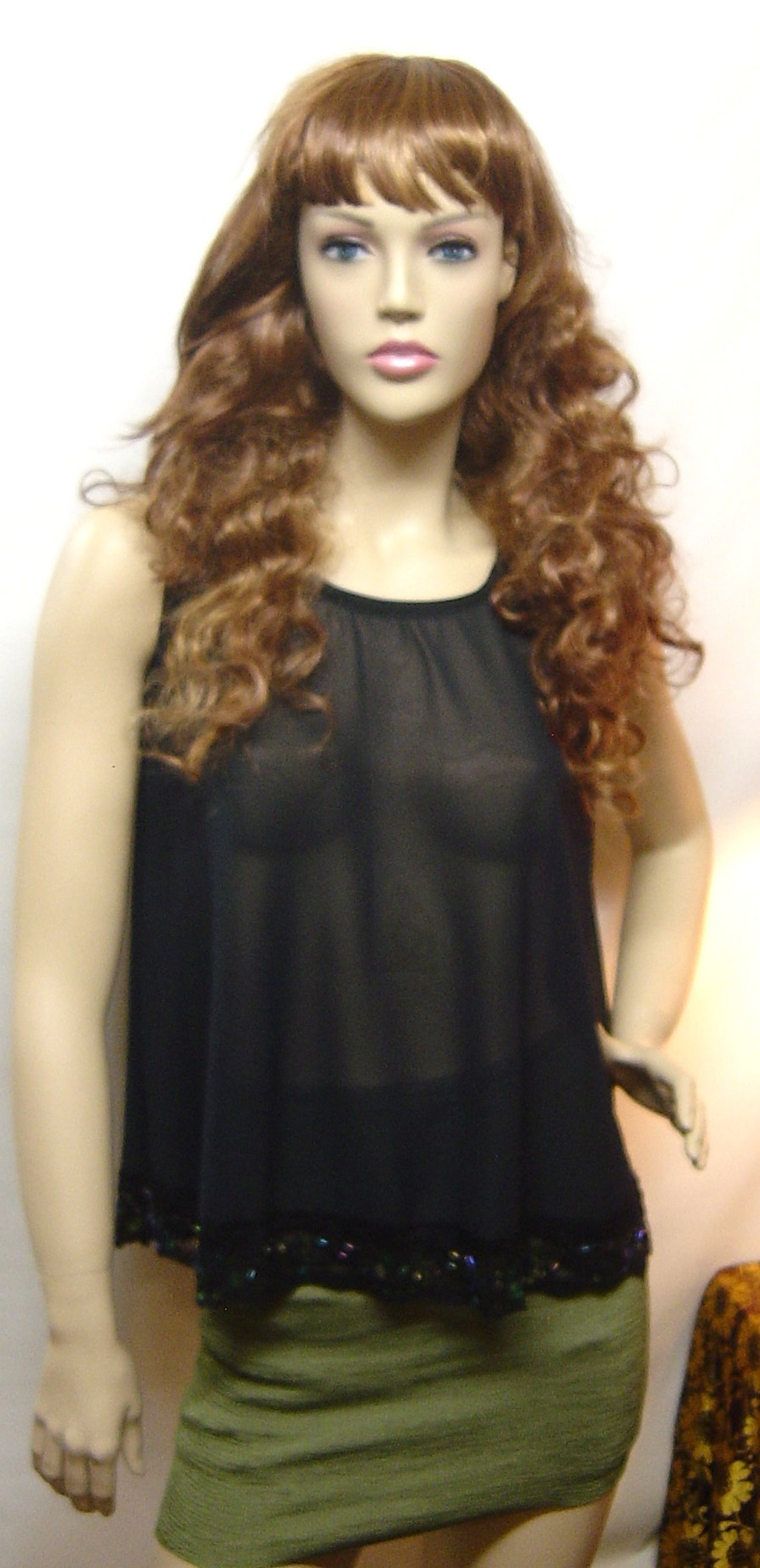 Hand Made Black Loose See-through Flared Top - Etsy