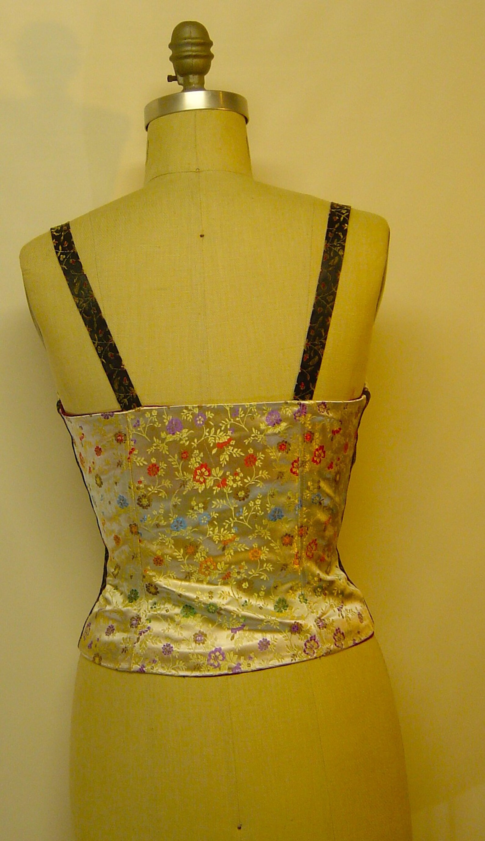 Lace-up Front-open Brocade Bustier - Etsy