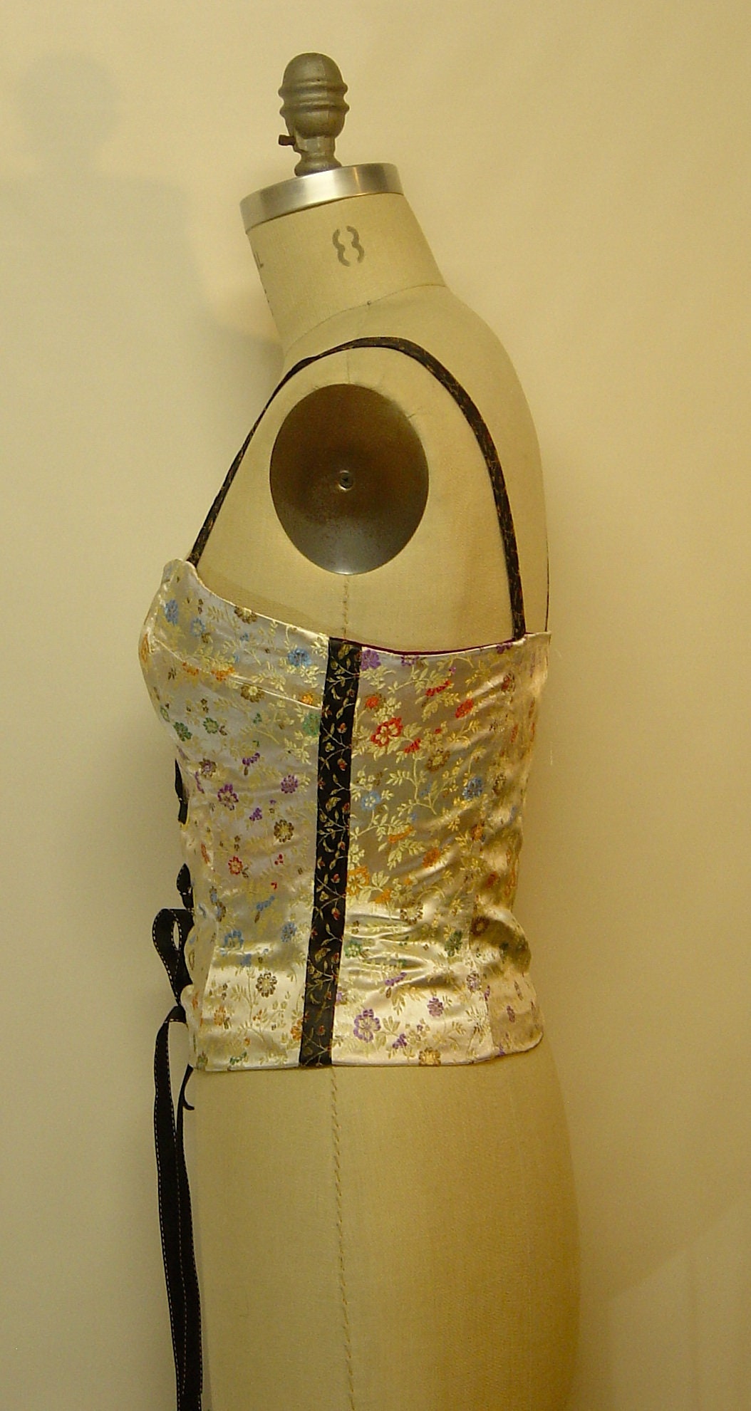 Lace-up Front-open Brocade Bustier - Etsy