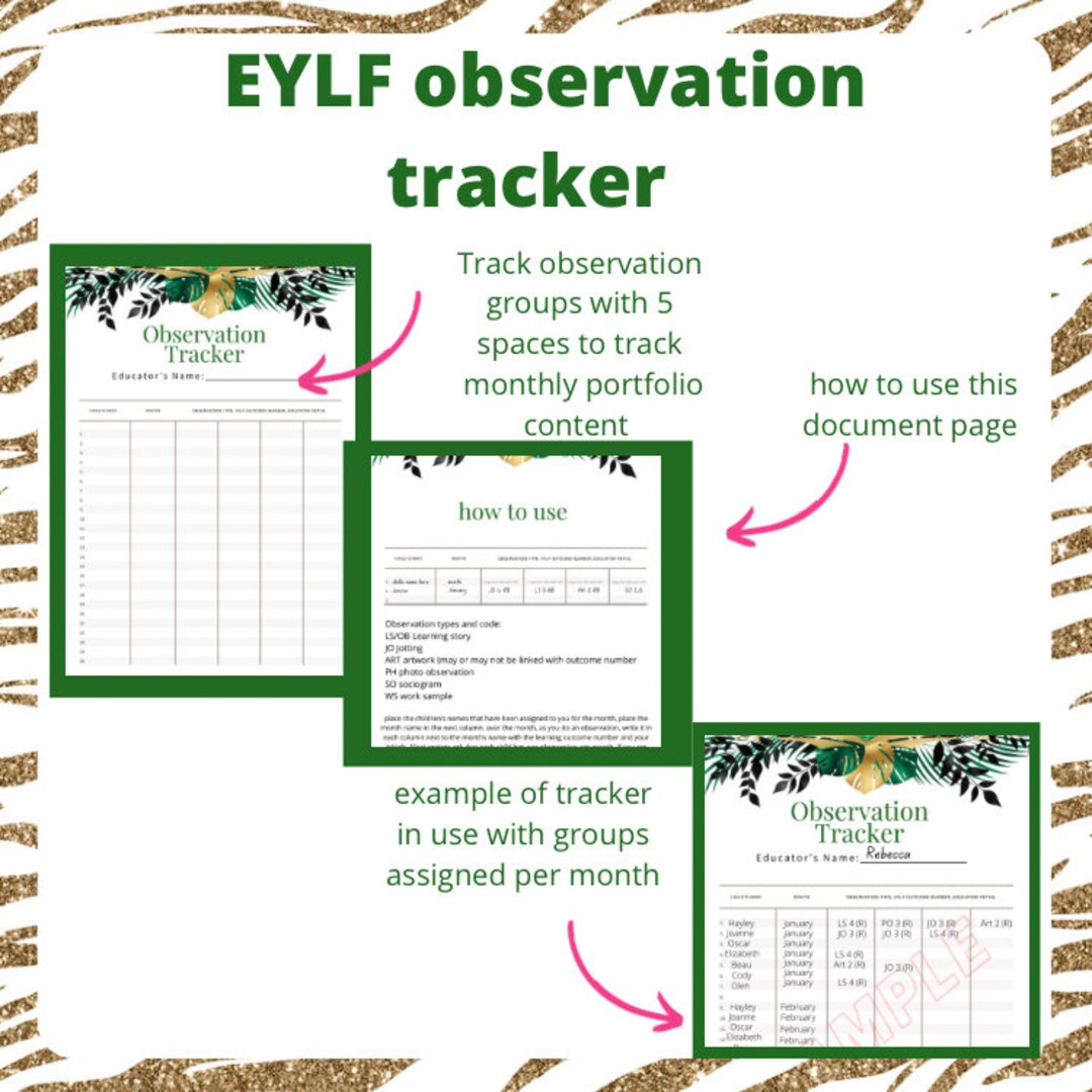 EYLF Observation Tracker - Etsy