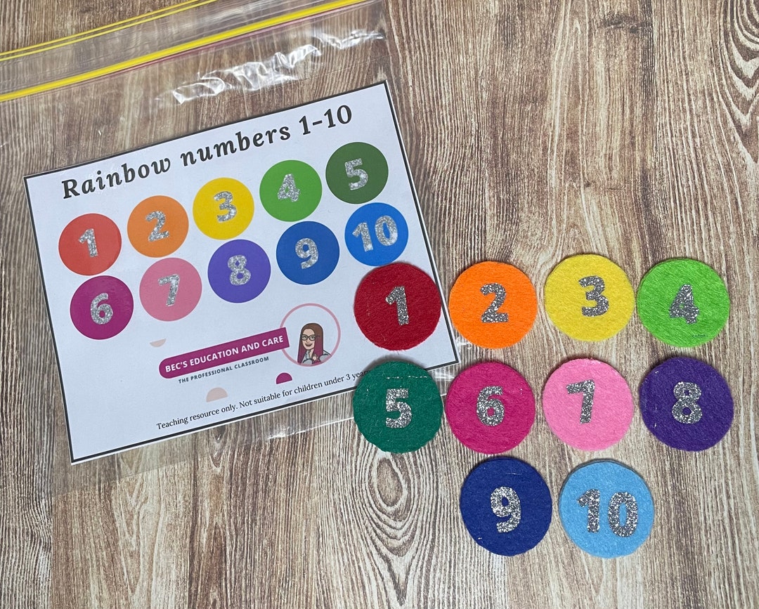 Rainbow Numbers Felt Prop, Felt Board Songs, Group Time, Song Props ...
