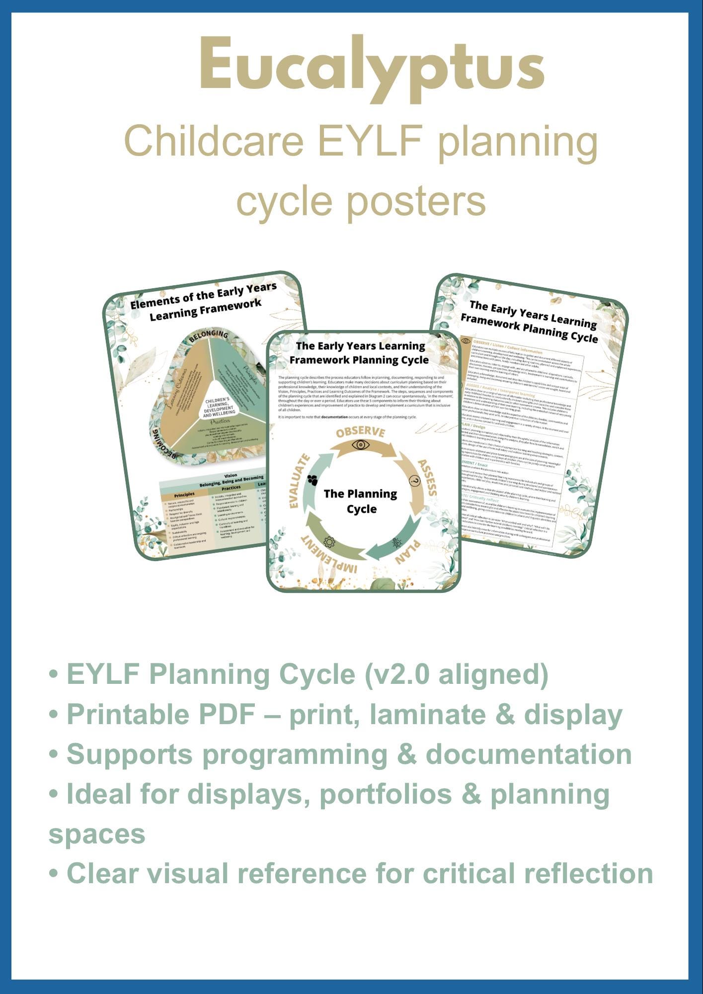 Eucalyptus Themed Early Years Learning Framework PDF Set - Visualize ...
