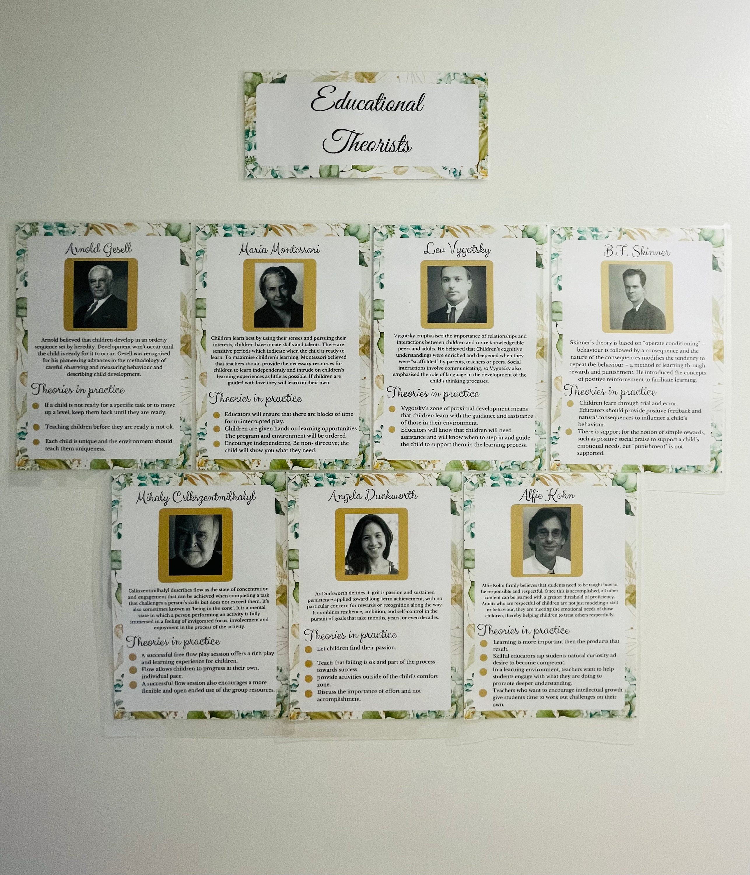 Early Years Theorists Display Posters: Classroom Decor for Australian ...