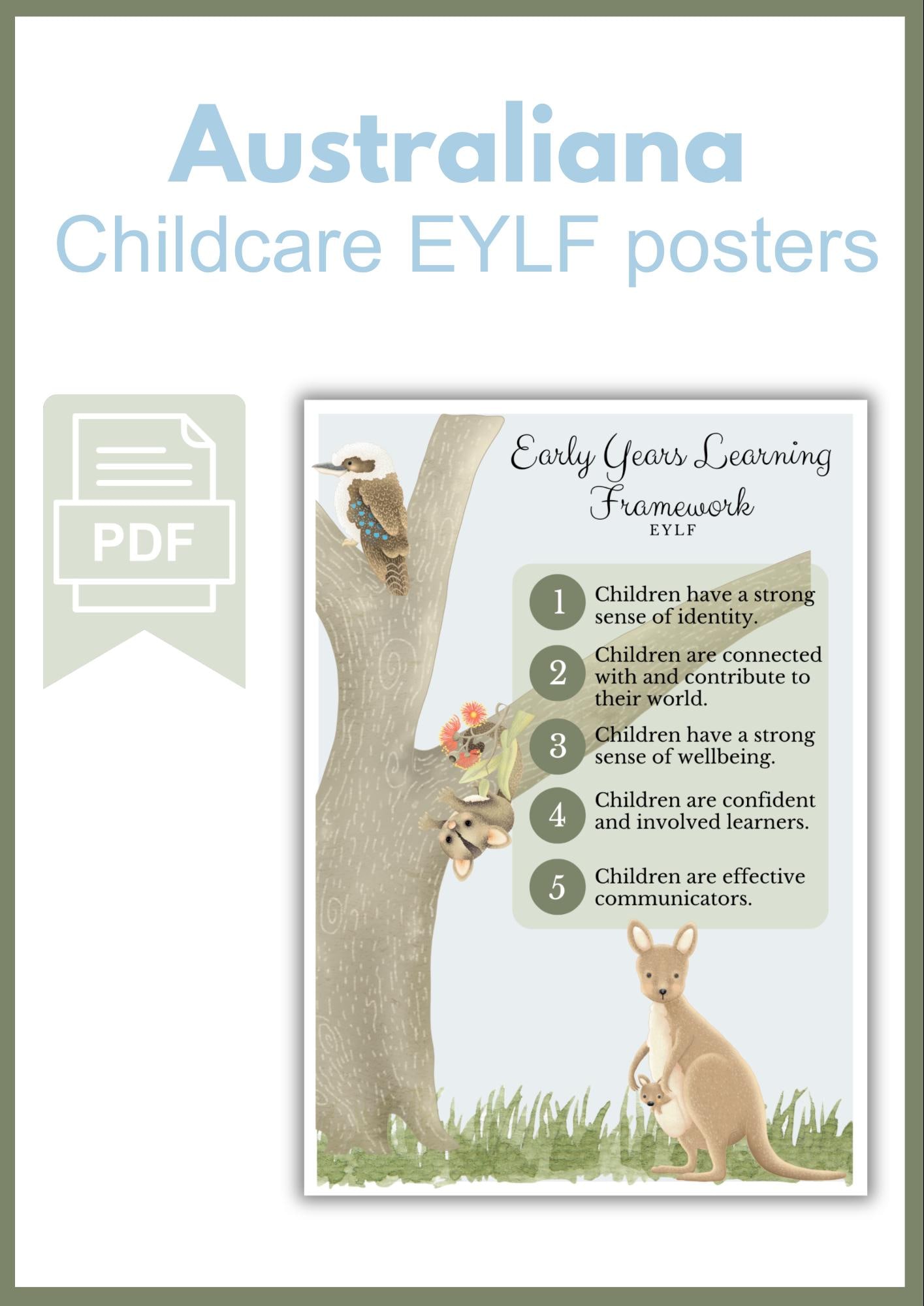 Australiana Early Years Learning Framework Outcomes Display Poster - Etsy