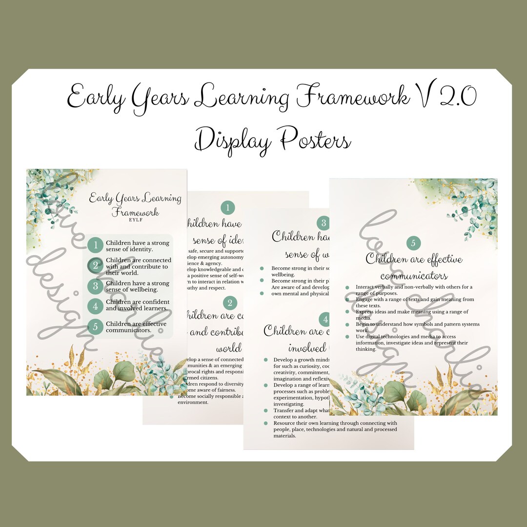 Early Years Framework Outcomes Display Poster - Etsy Australia